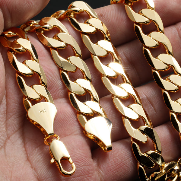 Gold Plated 12mm 24 Inch Cuban Chain | BlingKingStar | Free Shipping