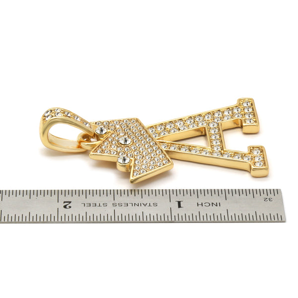 Crown Aphabet Initial Chain Pendant | BlingKingStar | Free Shipping