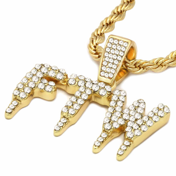 Iced Out DRIP FTW Chain Pendant | BlingKingStar | Free shipping