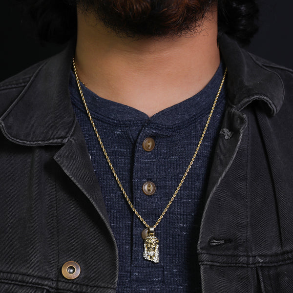 18k Gold Plated Fashion Micro Jesus Face Pendant | BlingKingStar | Free ...